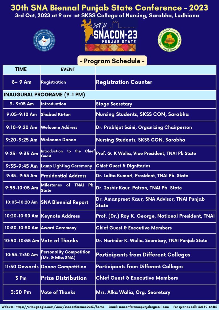 30th SNA Biennial Punjab State Conference – 2023 – TNAI Punjab State Branch